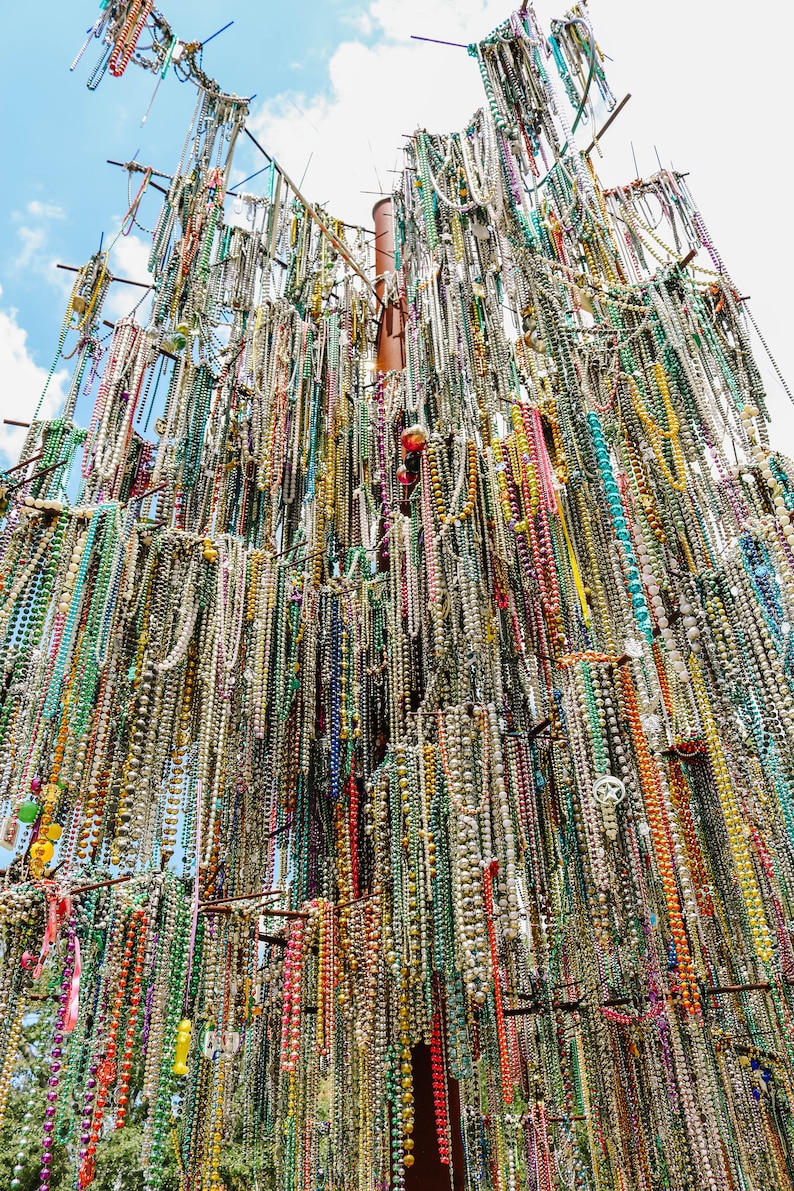 New Orleans Tulane University Mardi Gras Beads Tree Bead Tree - Etsy