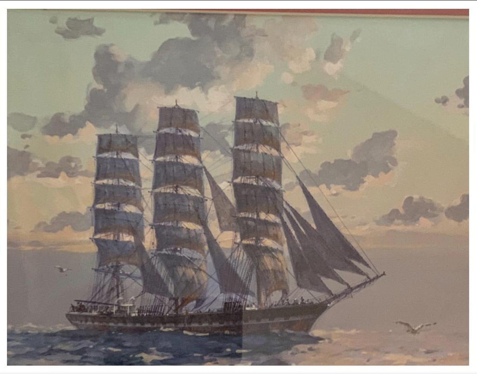 English Tea Clipper Ship in Full Sail at Sea With the Sun Rising - Etsy