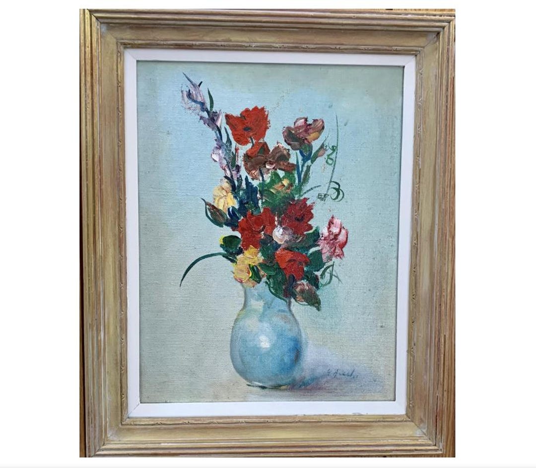 Impressionist Mid 20th Century Still Life of Flowers in a Vase, With ...
