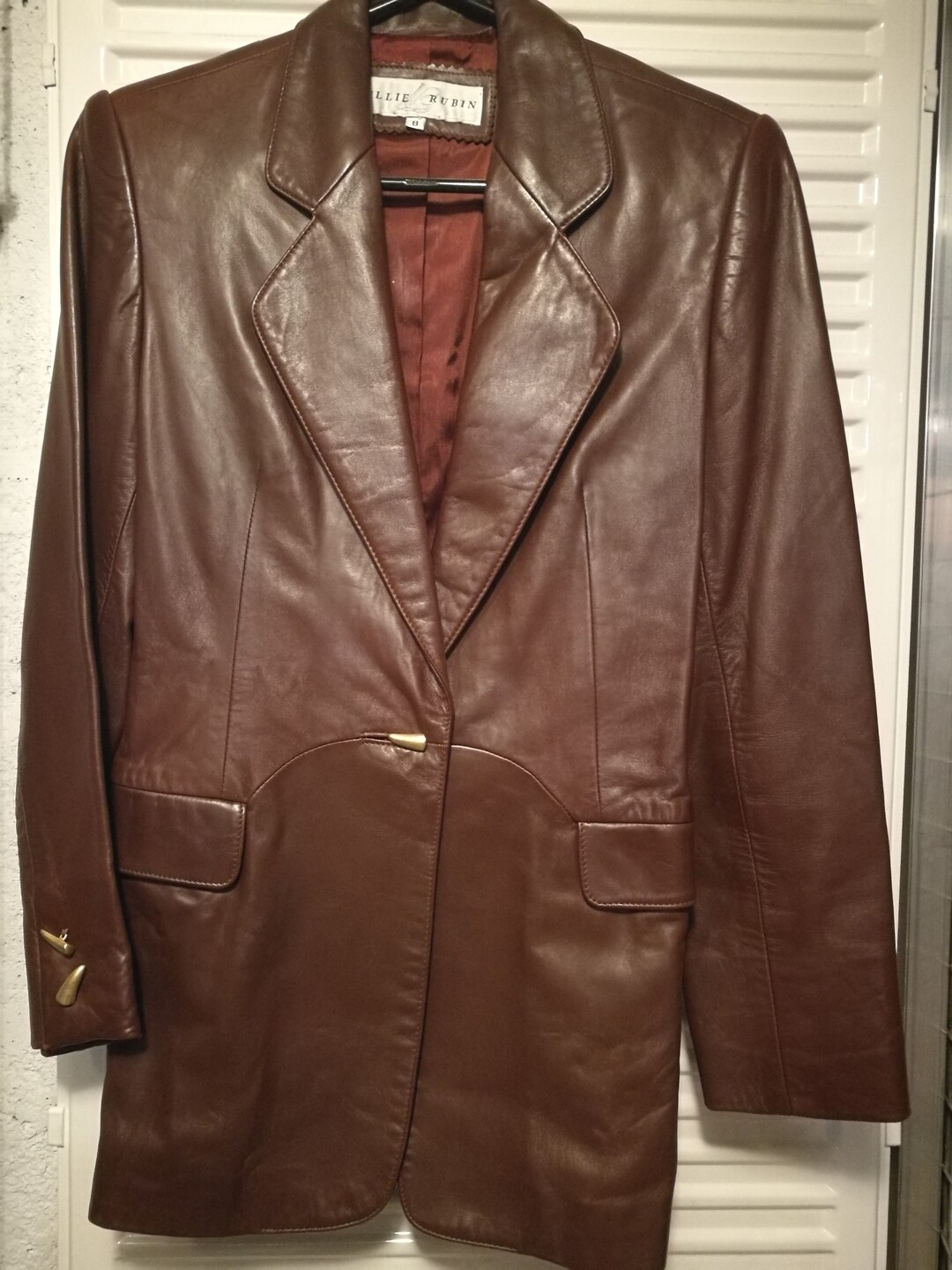 Fab Iconic Lillie Rubin Brown Leather Blazer.us 8 EU Medium.chic. - Etsy