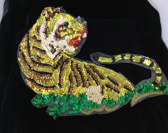 Large Tiger Sequin Patch - Etsy