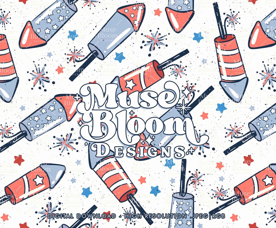 4th of July Firecrackers Seamless Pattern Repeat File Kids - Etsy