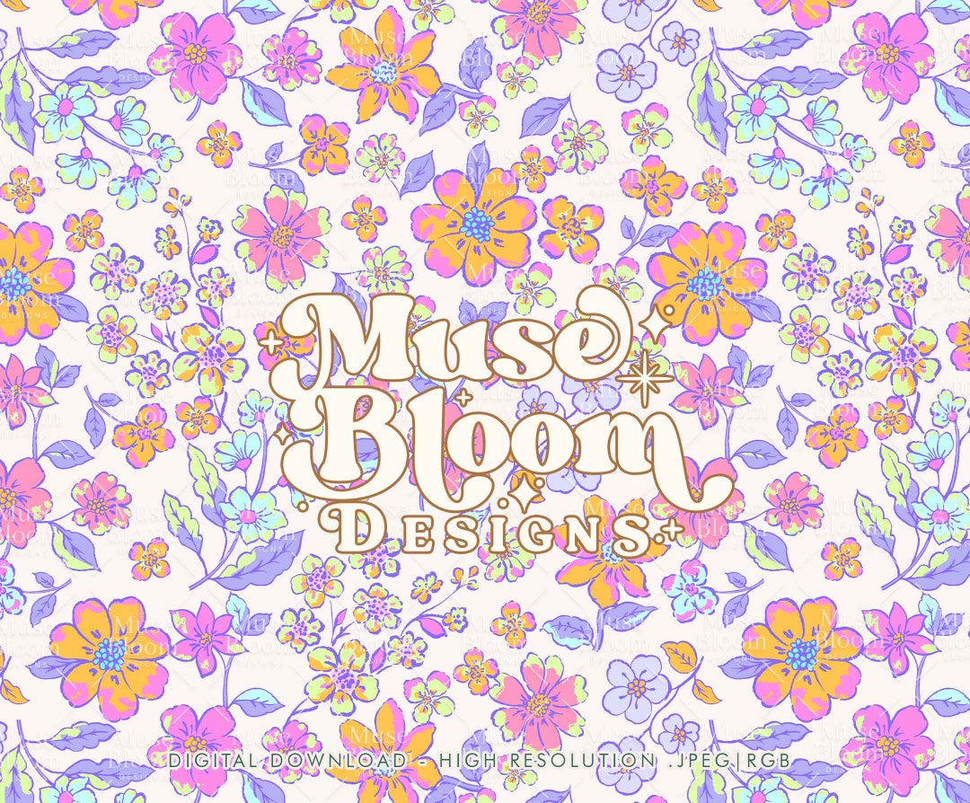 Spring Summer Floral Print Seamless Pattern Repeating File for Fabric ...