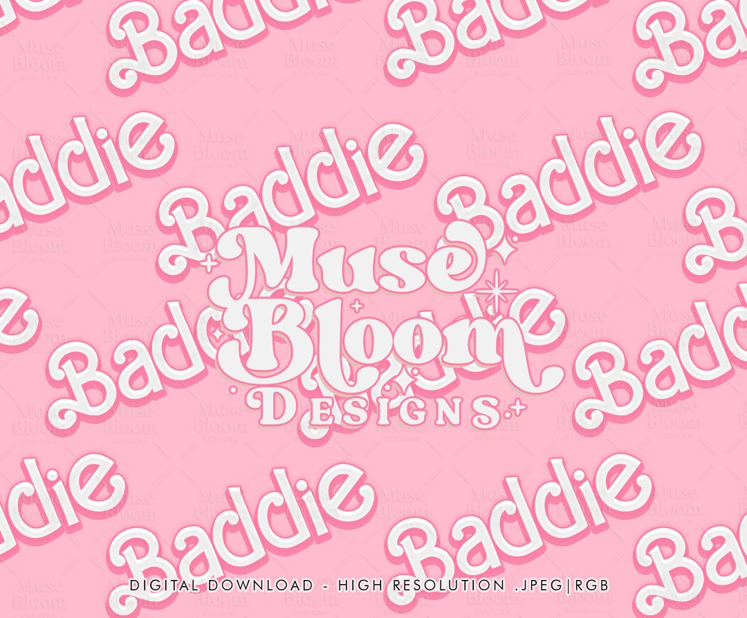 Pink Baddie Seamless Pattern Repeating Fabric Surface Pattern Design ...