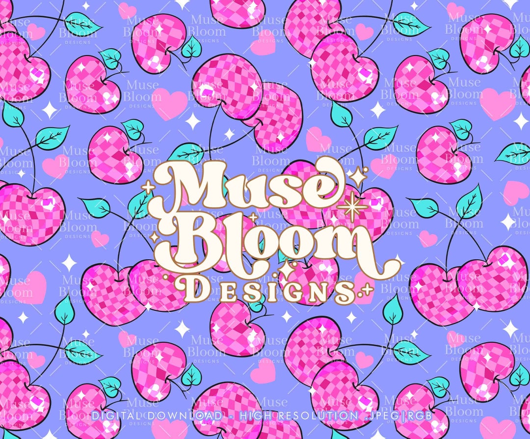 Y2K Disco Cherries Valentine's Seamless Pattern Repeating File for ...