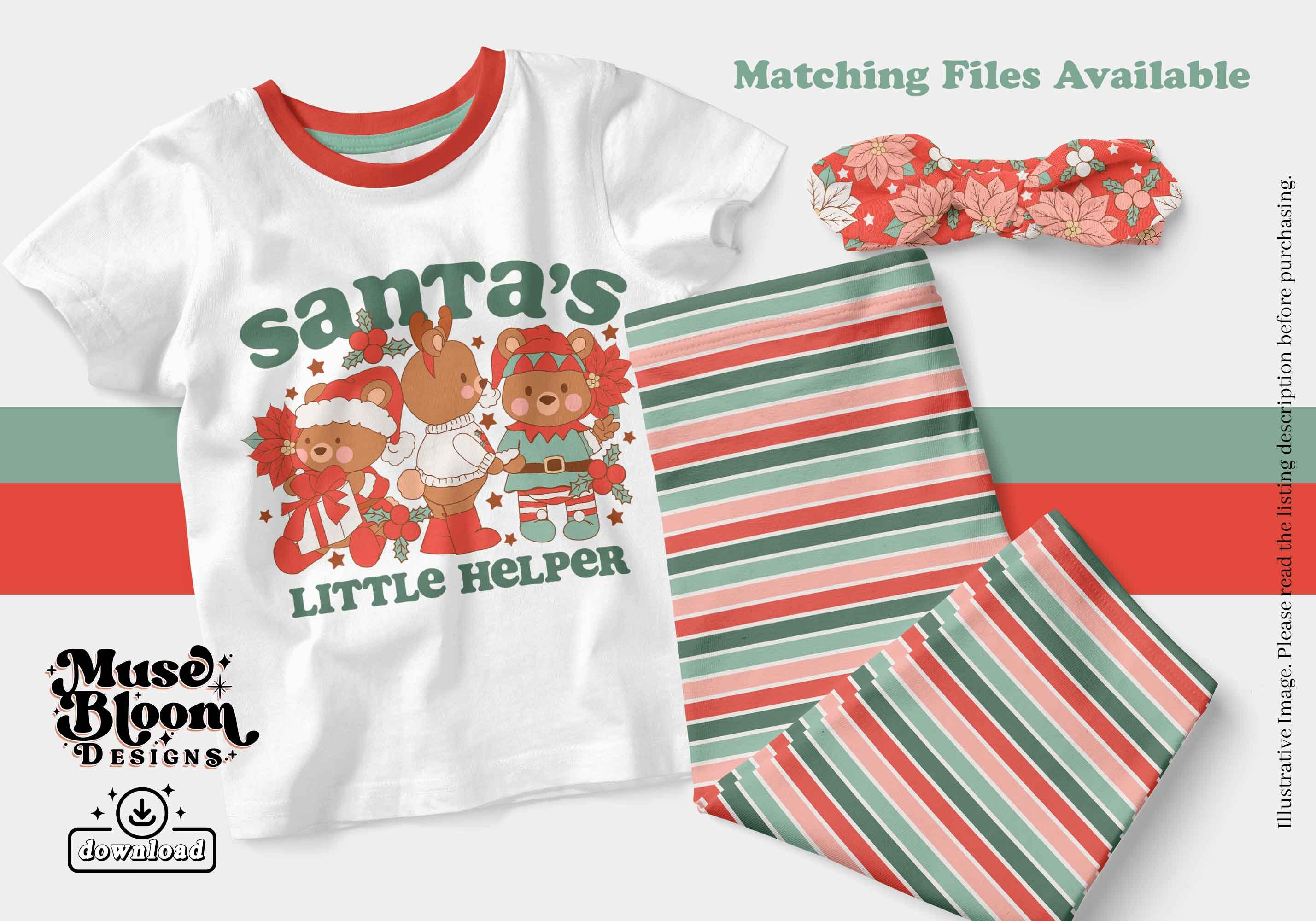Santa's Little Helper PNG Sublimation Design for Kids - Etsy