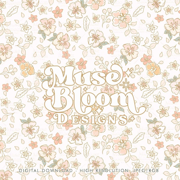 Neutral Floral Fabric - Etsy