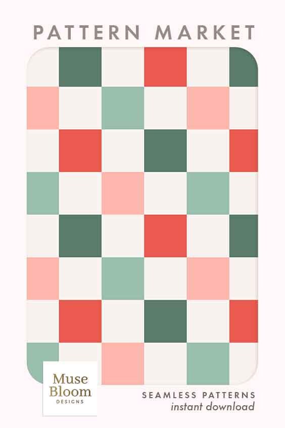 Christmas Checkerboard Seamless Pattern Digital File for - Etsy