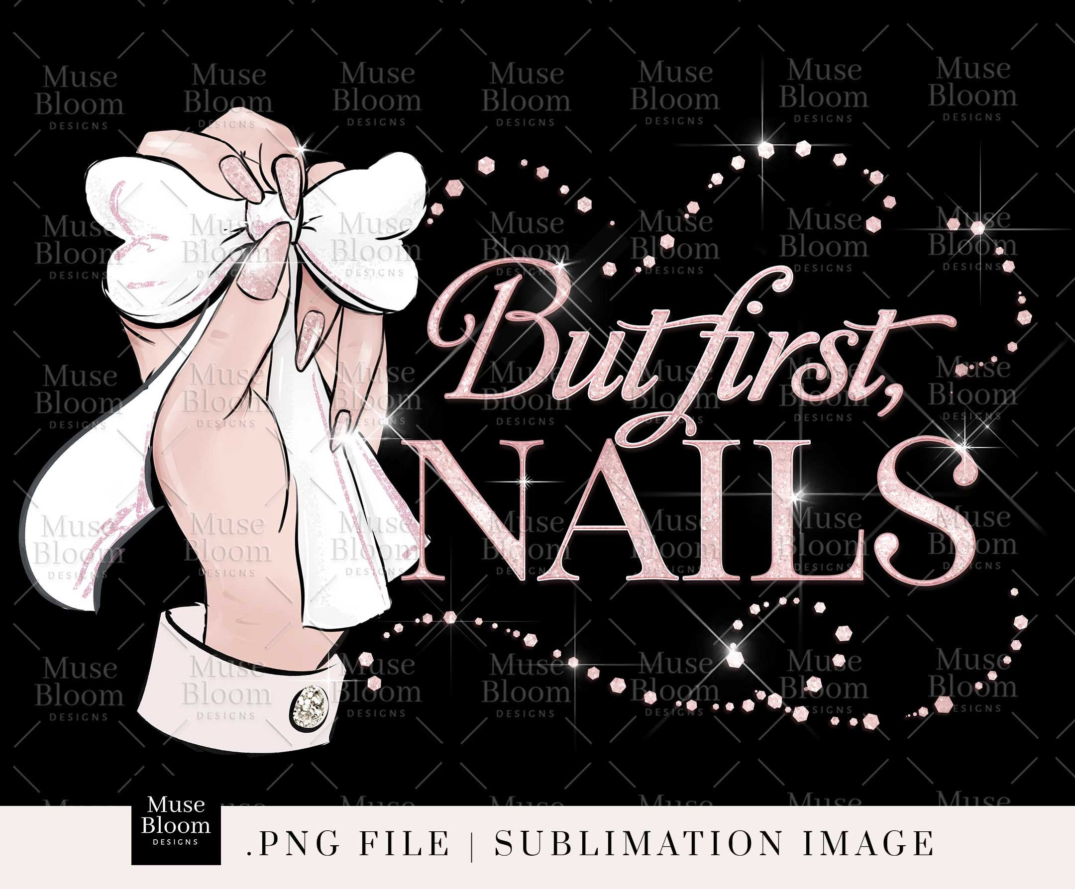 But First Nails Clipart PNG Nail Art Fashion Wall Art Clip Art | Etsy