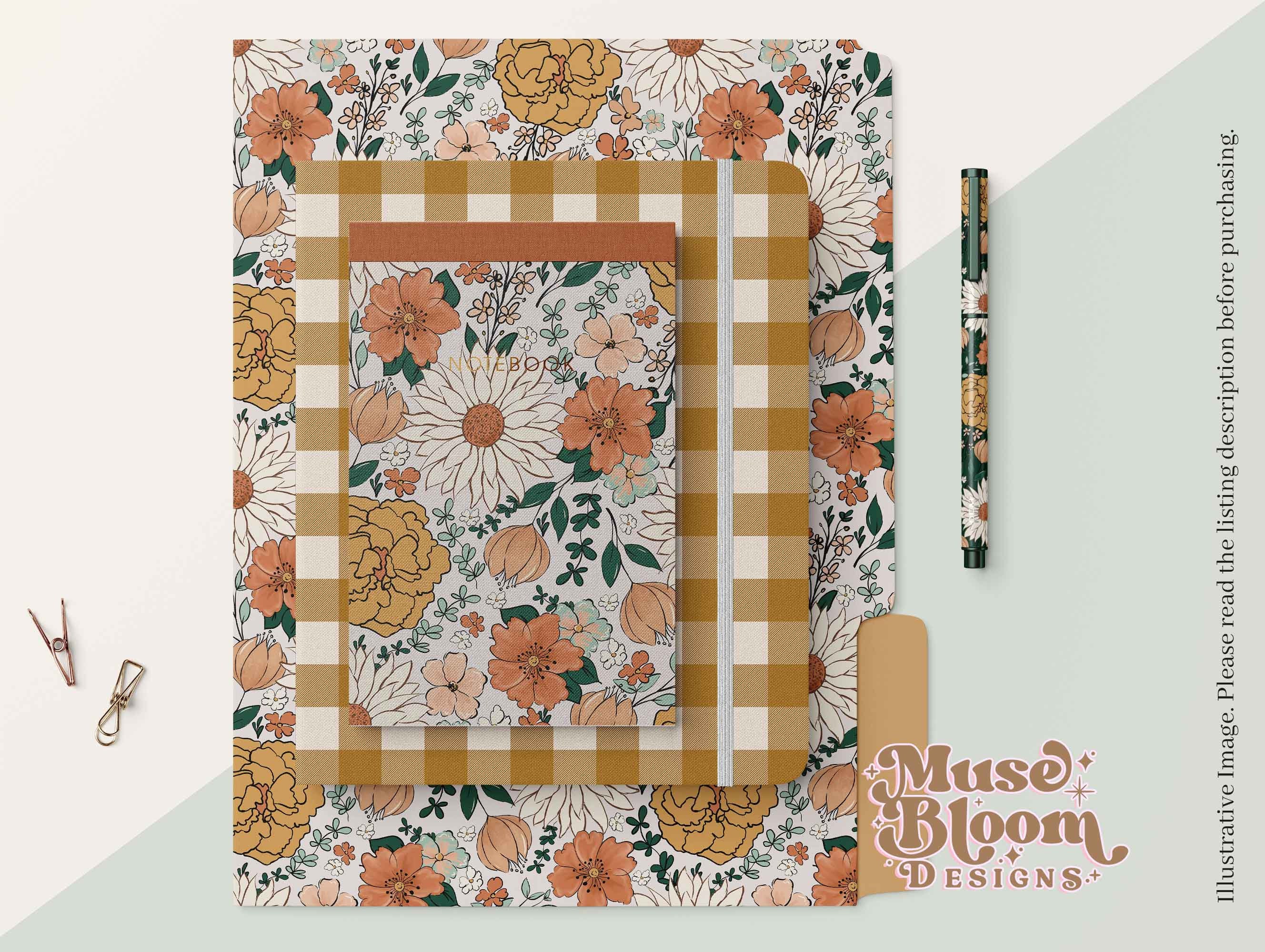 Boho Retro Flowers Floral Repeating Seamless Pattern Design - Etsy