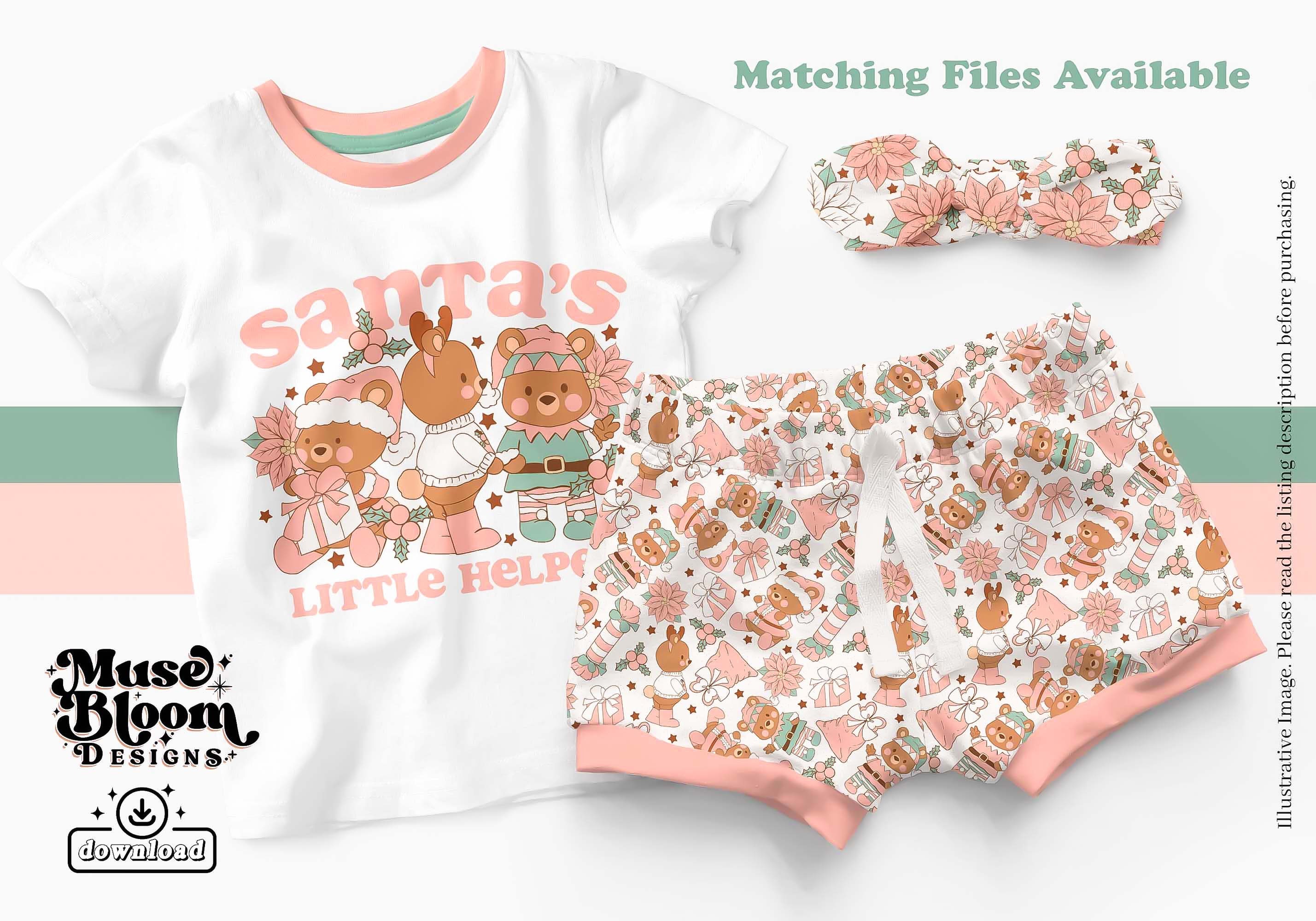 Santa's Little Helper PNG Sublimation Design for Kids - Etsy