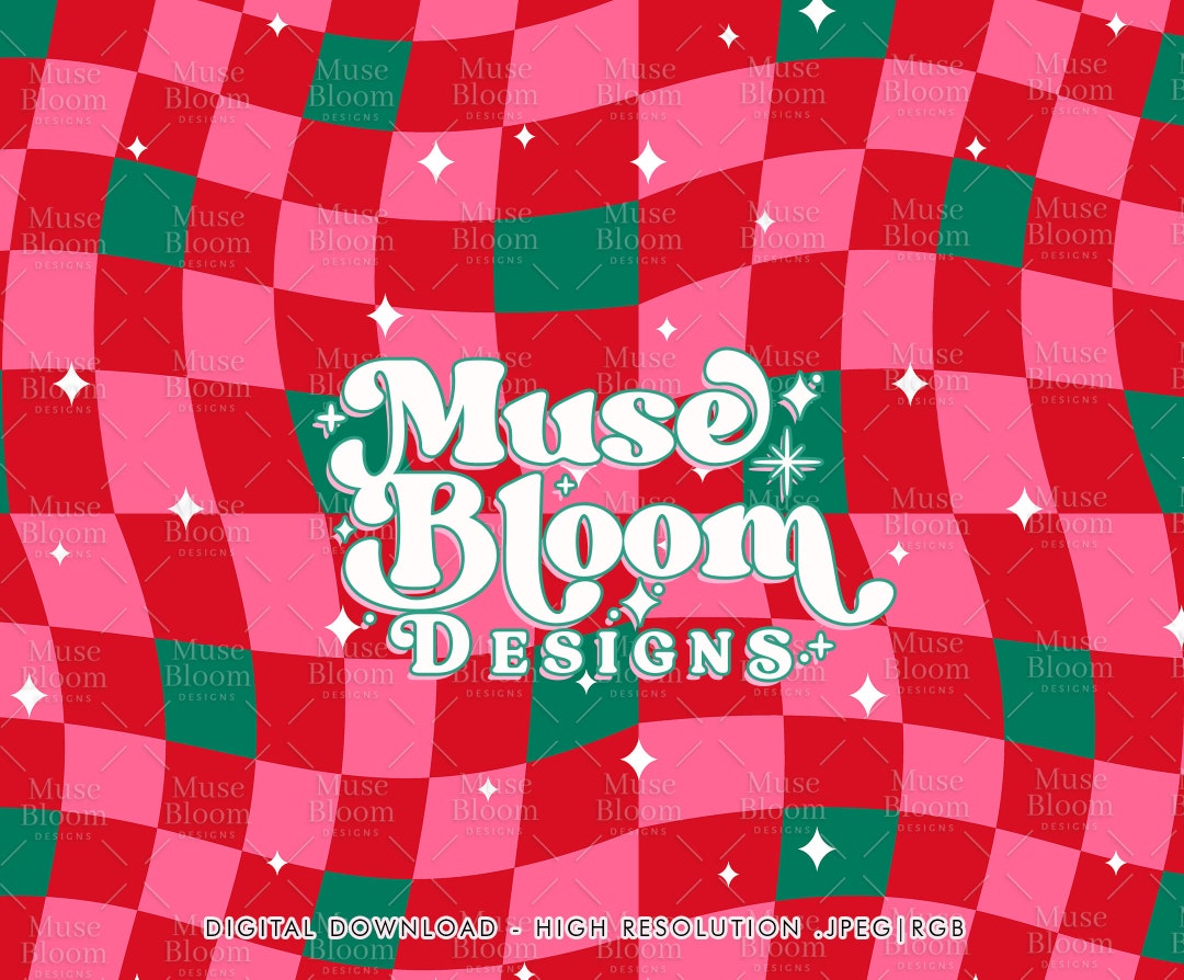 Groovy Disco Checkerboard Christmas Seamless File Repeating Pattern for ...