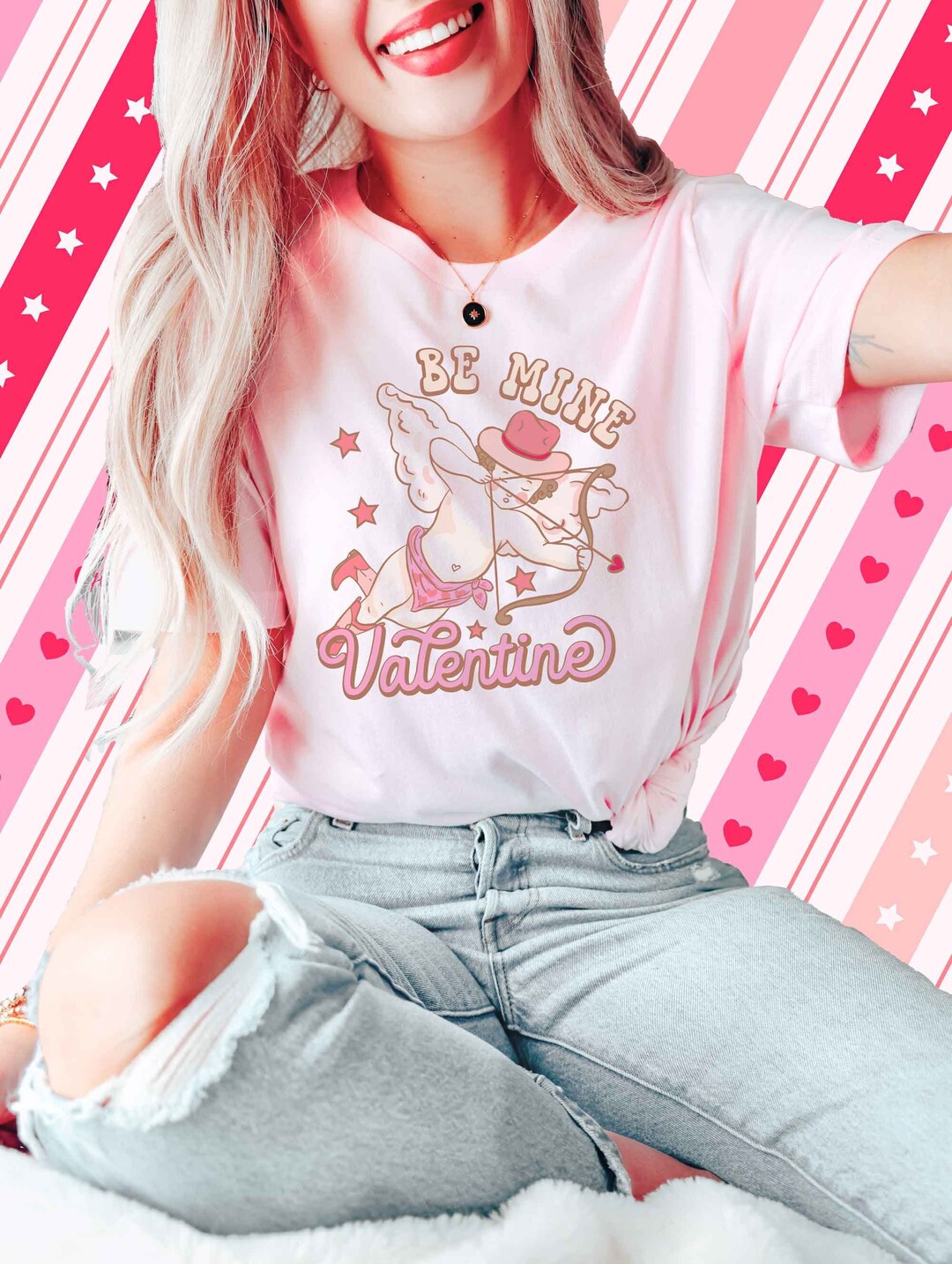 Cowboy Cupid Be Mine Valentine Retro Trendy Western Rodeo Valentines ...