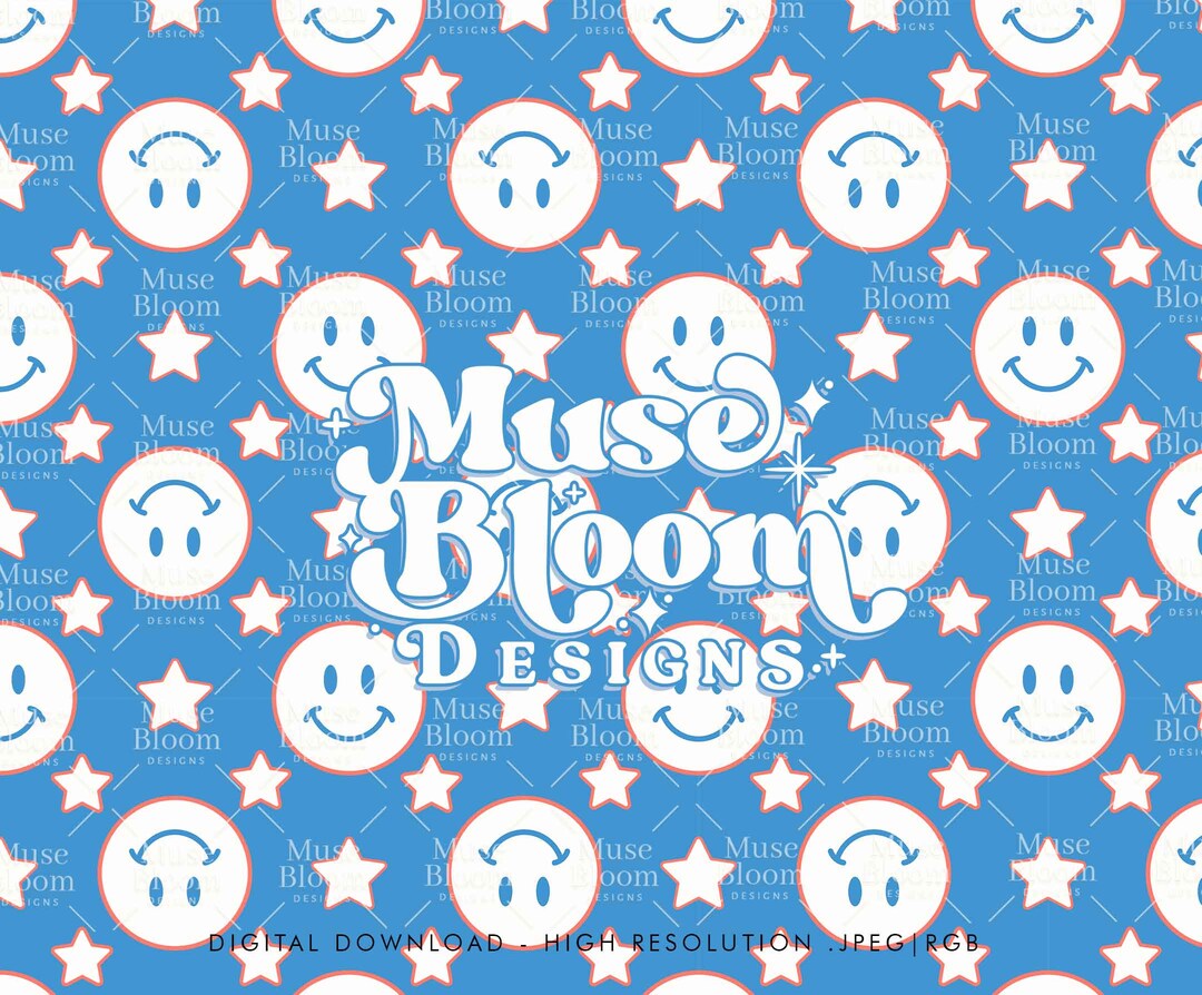 American Retro Smiley Face Seamless Pattern Repeat File Kids Fashion ...