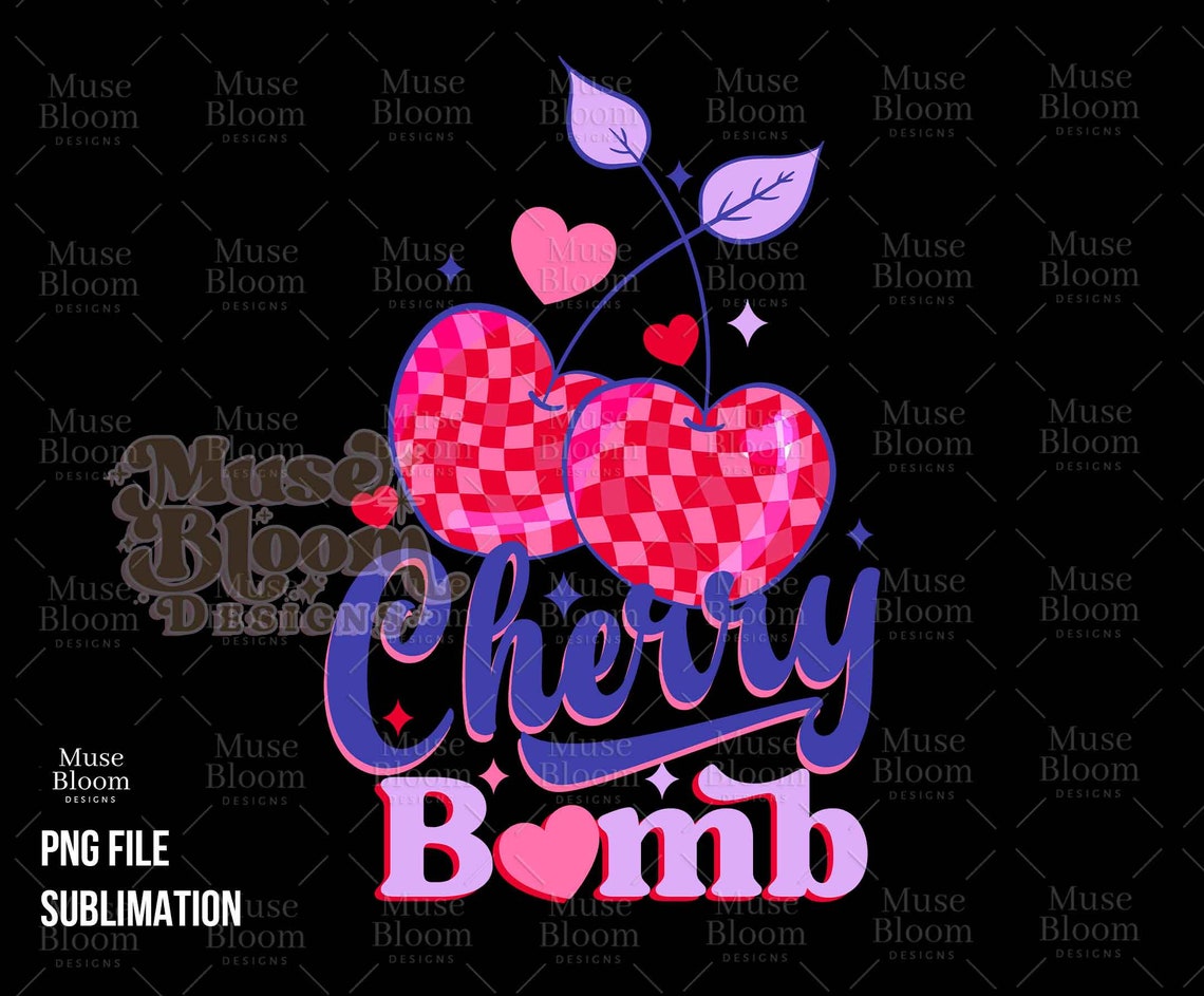 Retro Cherry Bomb PNG Sublimation Design - Etsy