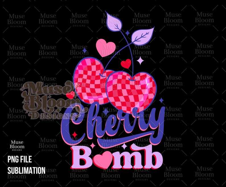 Retro Cherry Bomb PNG Sublimation Design - Etsy