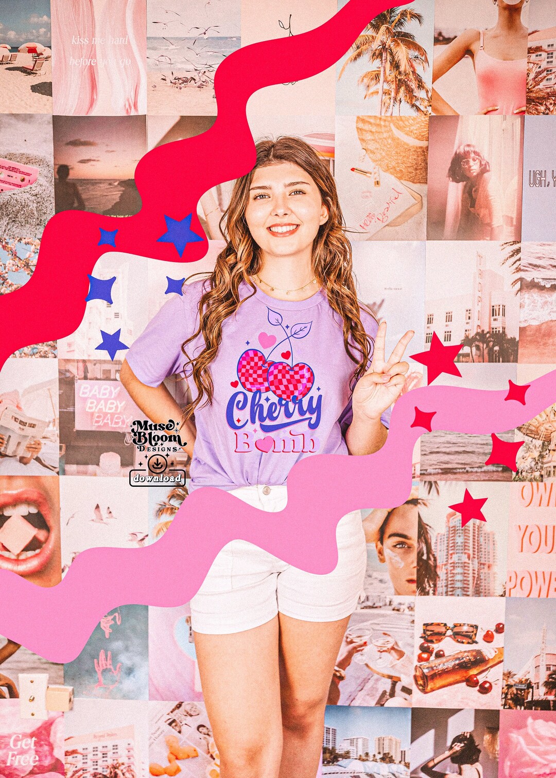 Retro Cherry Bomb PNG Sublimation Design - Etsy