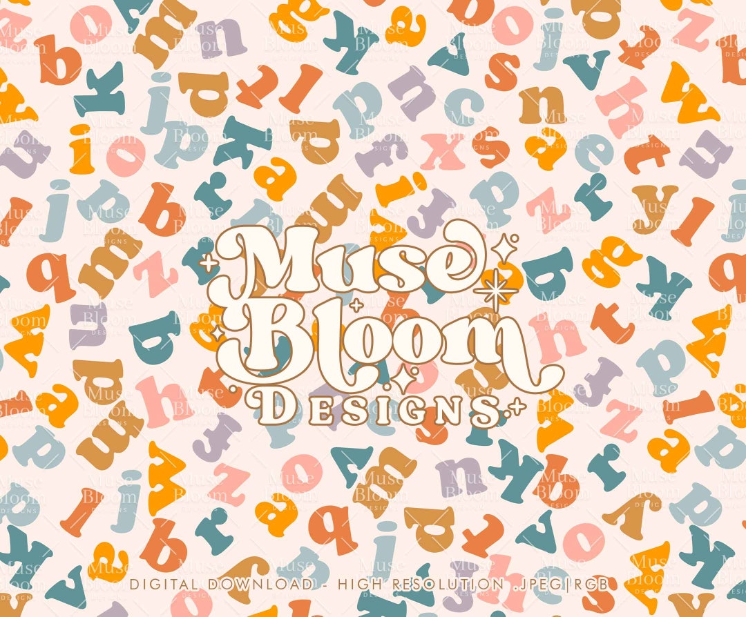 Alphabet - Back to School - Seamless Pattern Digital File - Boho - Etsy