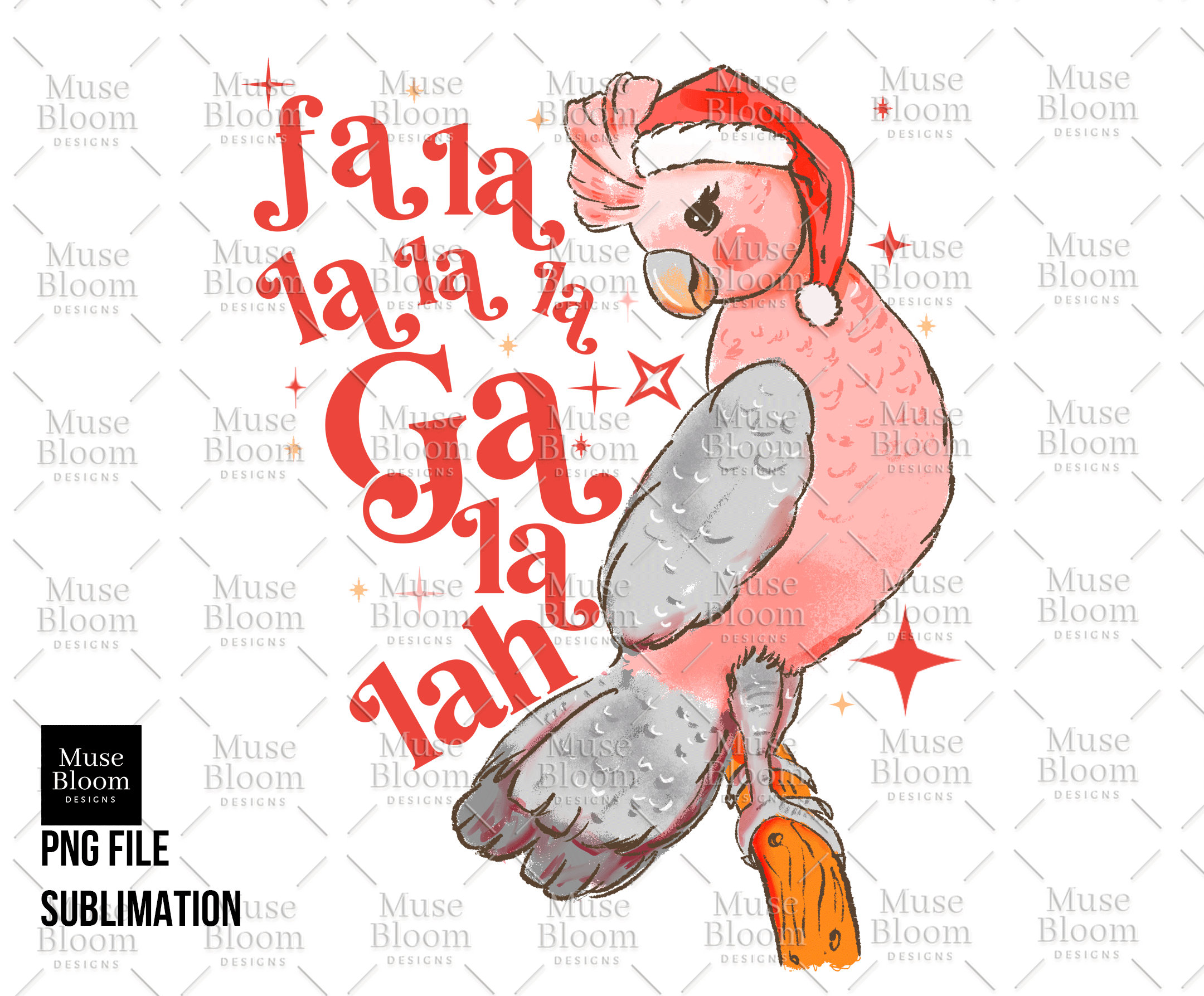 Australian Funny Christmas Holidays Cute Galah Bird Falala | Etsy