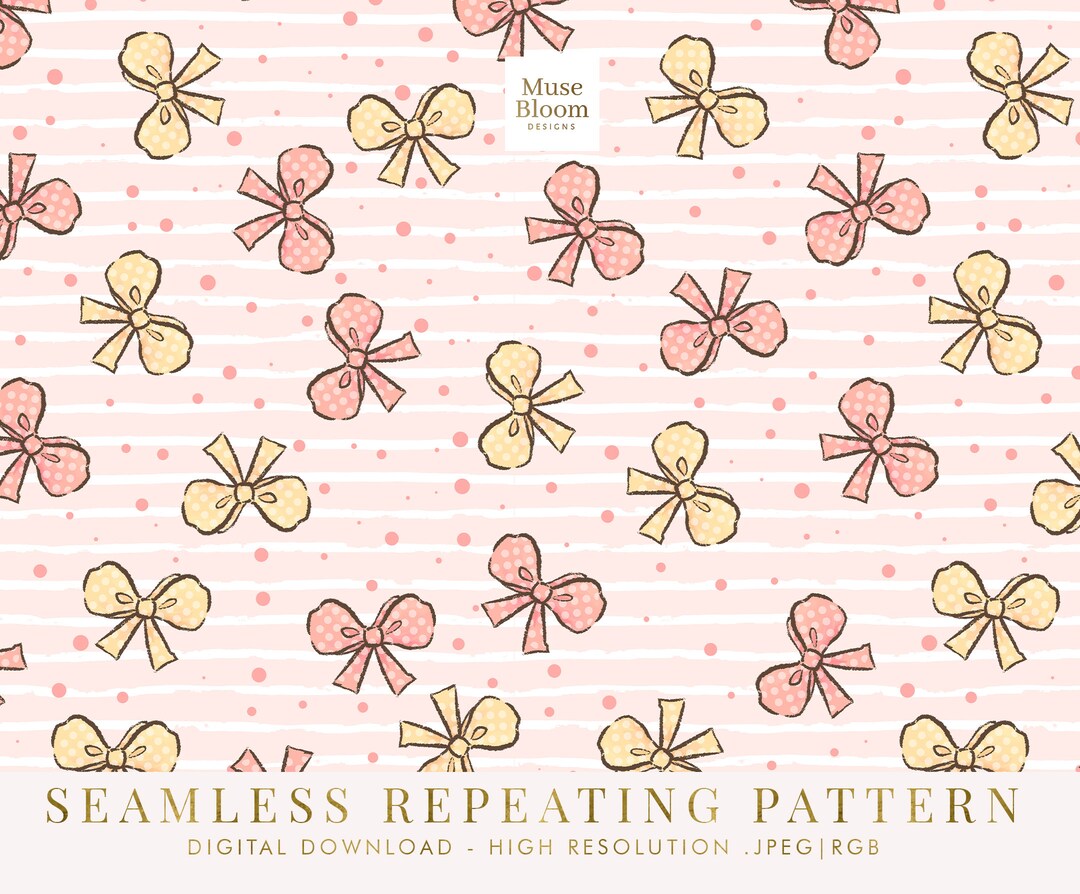 Bows Repeating Seamless Pattern Design, Tiling Repeating File, Fabric ...