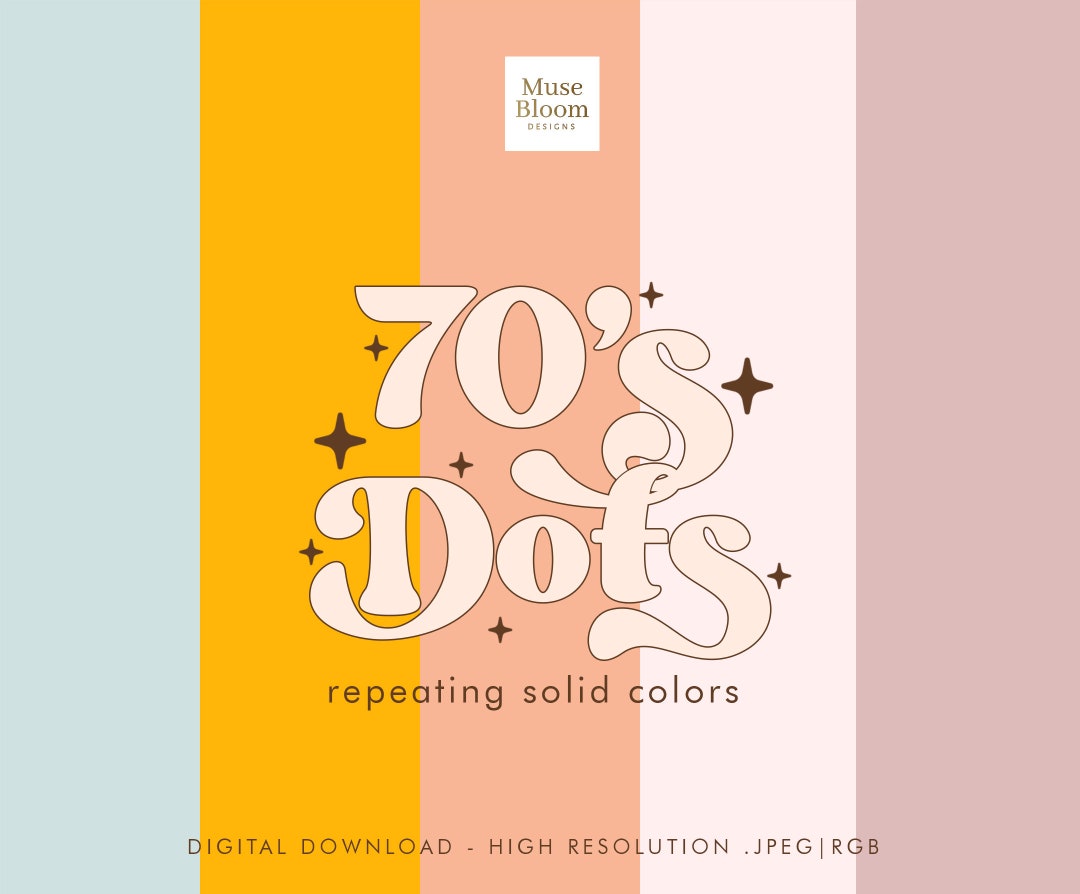 70s Retro Solid Colors, Seamless Repeat Pattern (digital Download) - Etsy