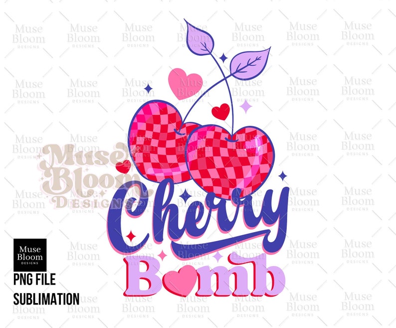 Retro Cherry Bomb PNG Sublimation Design - Etsy