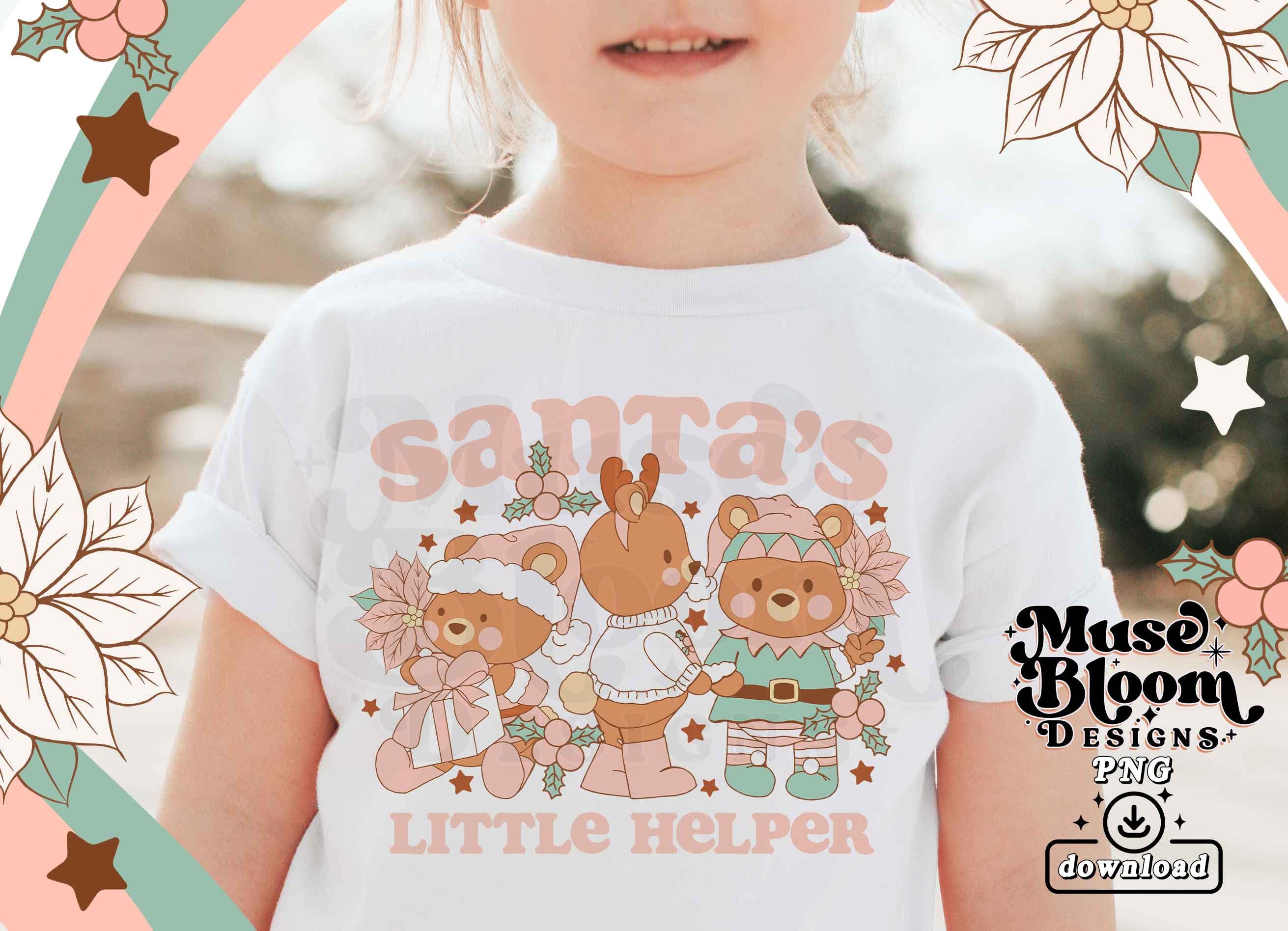 Santa's Little Helper PNG Sublimation Design for Kids - Etsy