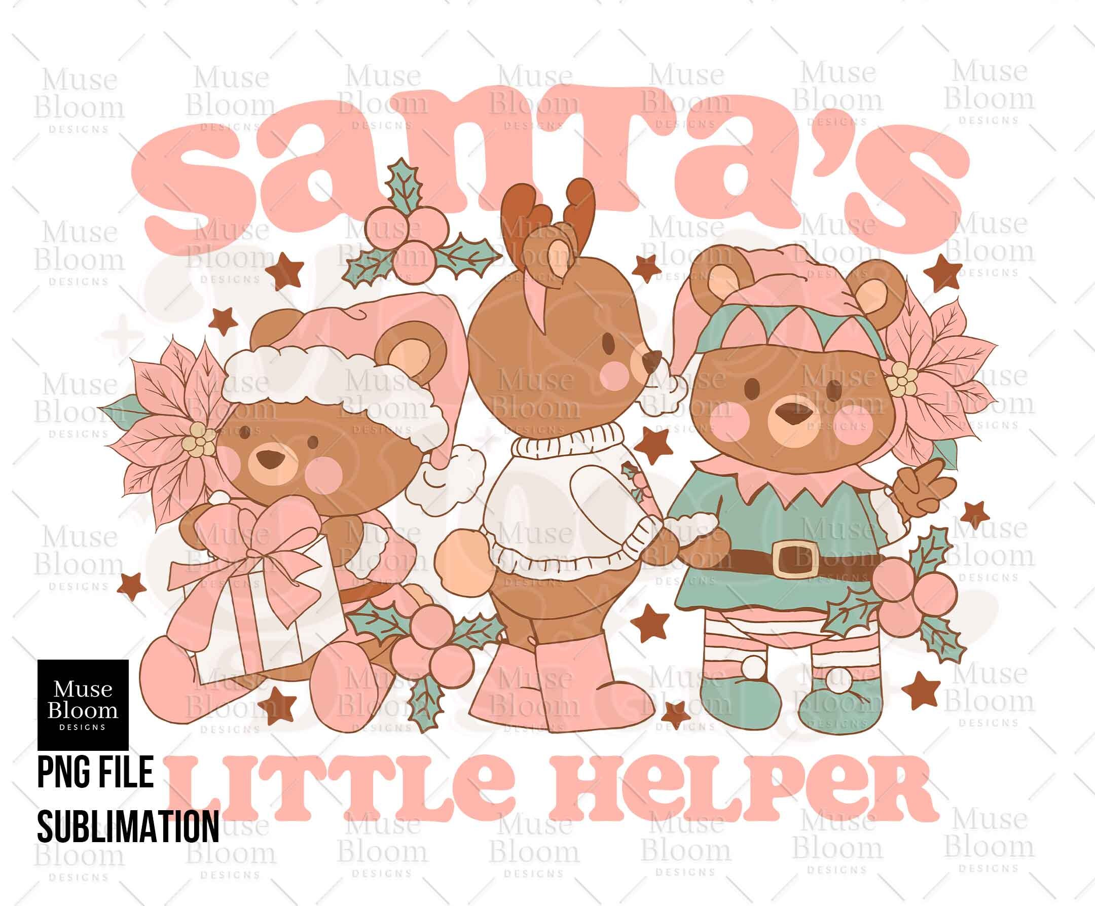 Santa's Little Helper PNG Sublimation Design for Kids - Etsy
