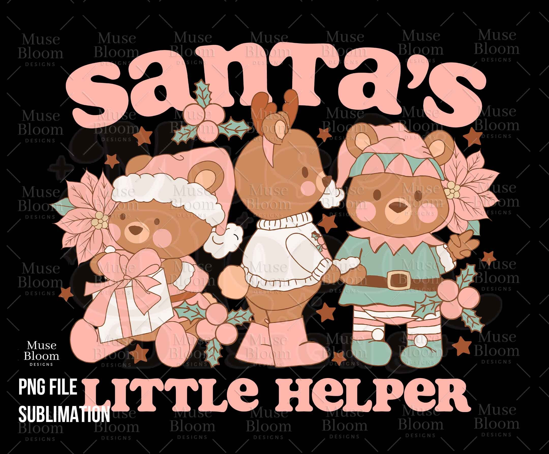 Santa's Little Helper PNG Sublimation Design for Kids - Etsy