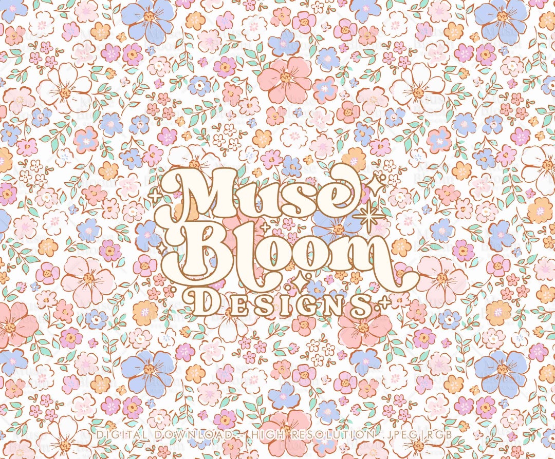 Ditsy Floral Print Seamless Pattern File for Fabric Printing ...
