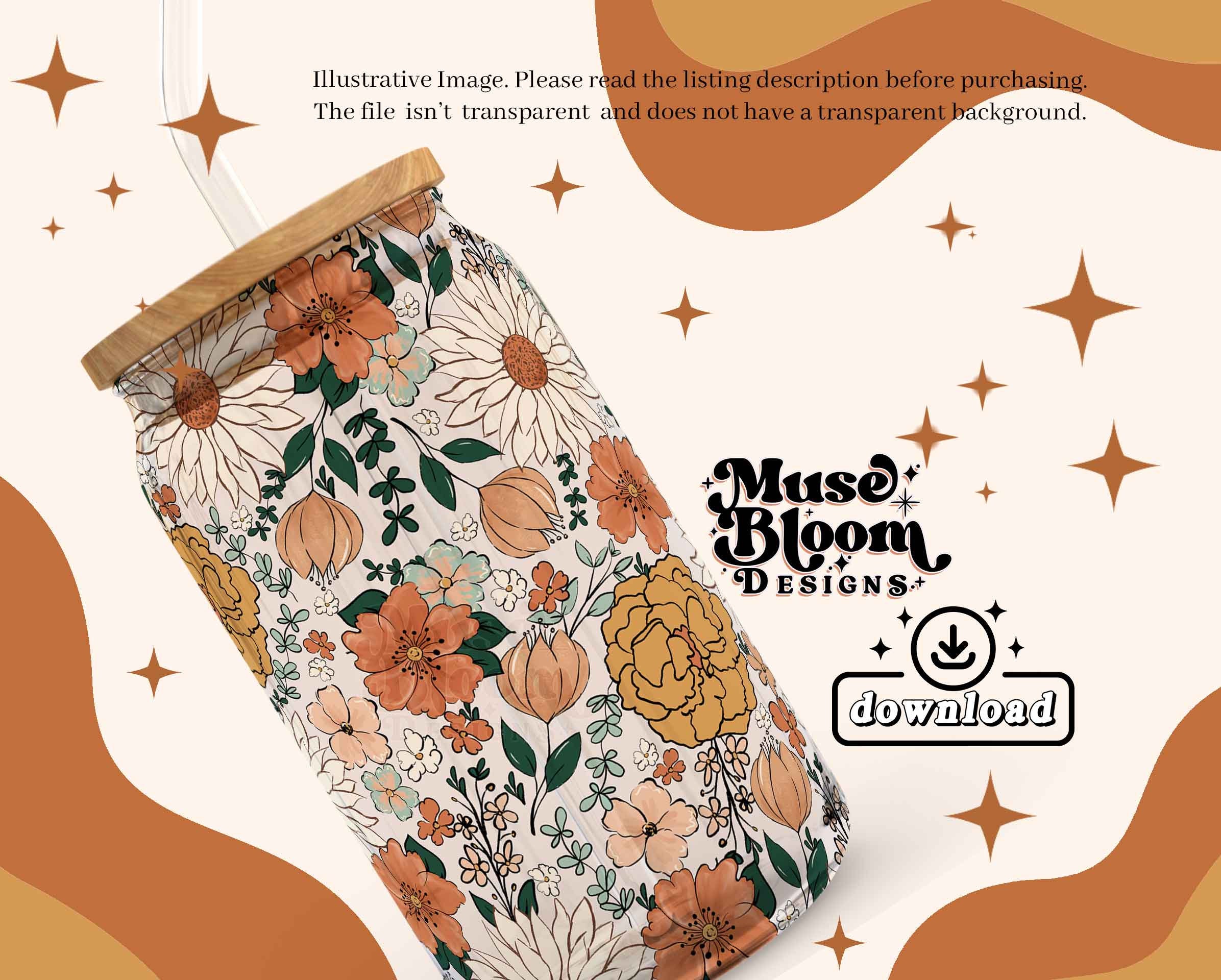 Boho Retro Flowers Floral Repeating Seamless Pattern Design - Etsy