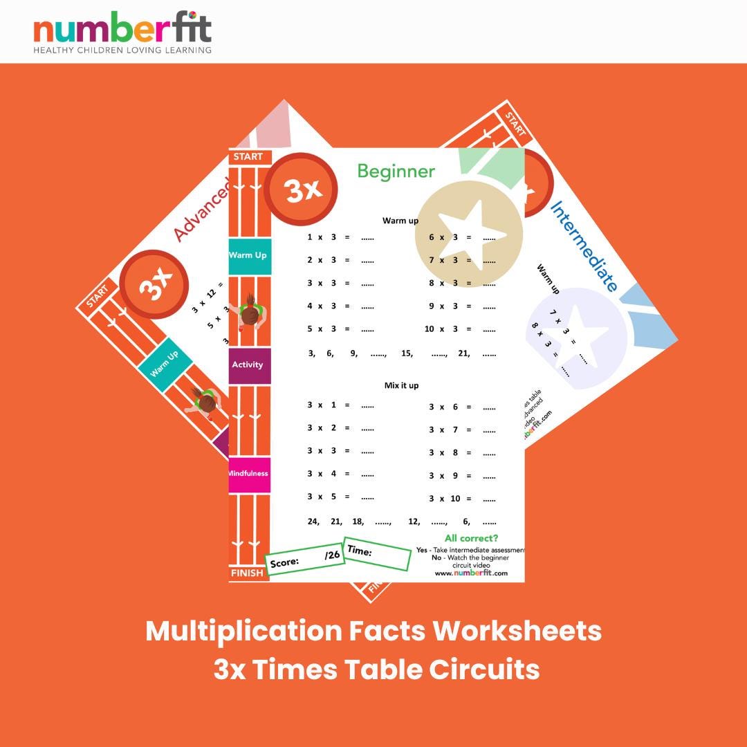 3x Multiplication Facts Worksheets - Etsy