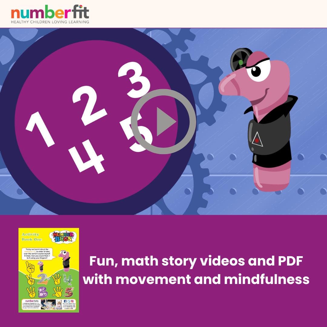 Math Story BUNDLE Number 1-5 Pre-k K Fun and Physically Active No Prep ...
