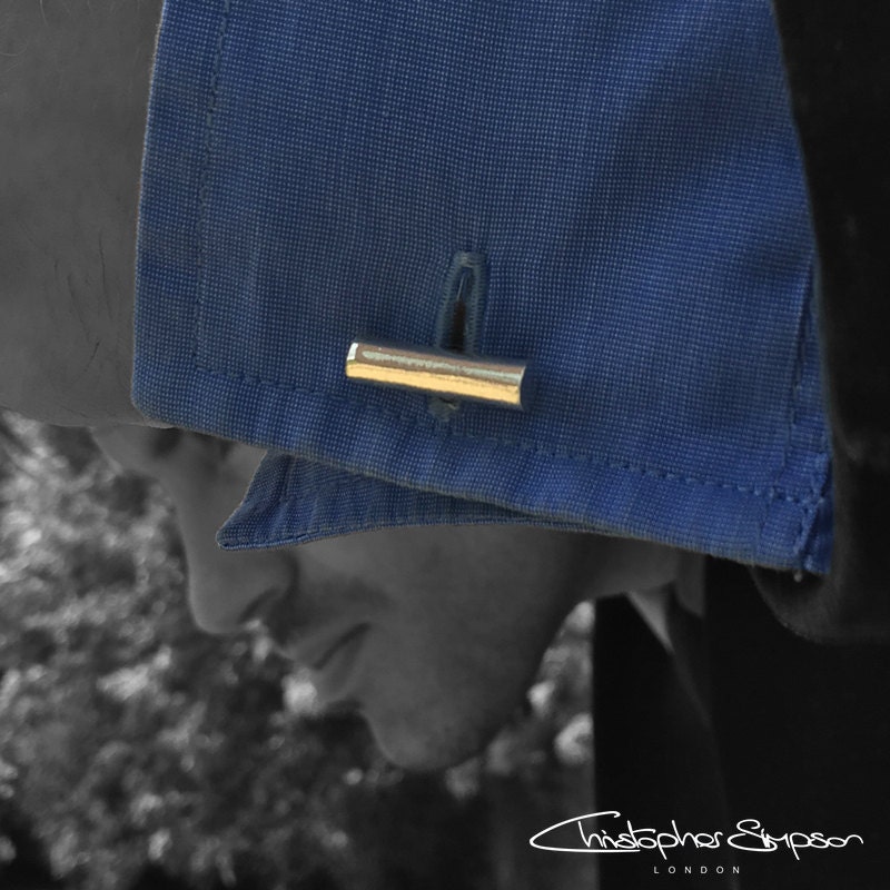 Sterling Silver Plated Classic Bar Cufflinks - Etsy