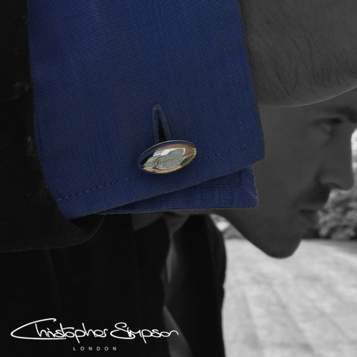 Men's Christopher Simpson Silver Plated Rugby Cufflinks - Etsy