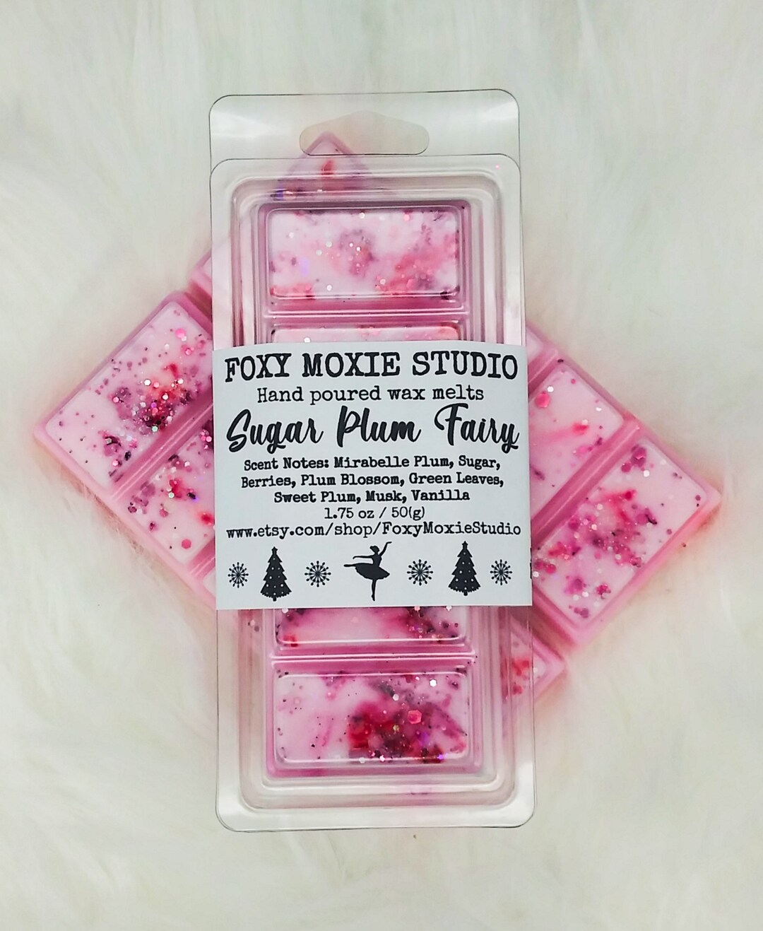 Sugar Plum Fairy Christmas Fruity Scented Sparkly Snap Bar Wax Melts ...