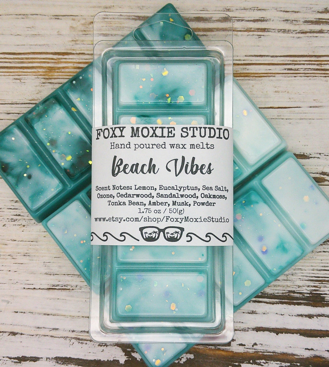 Beach Vibes Summer Sparkly Snap Bar Wax Melts, Beachy Vibes, Beach Home ...