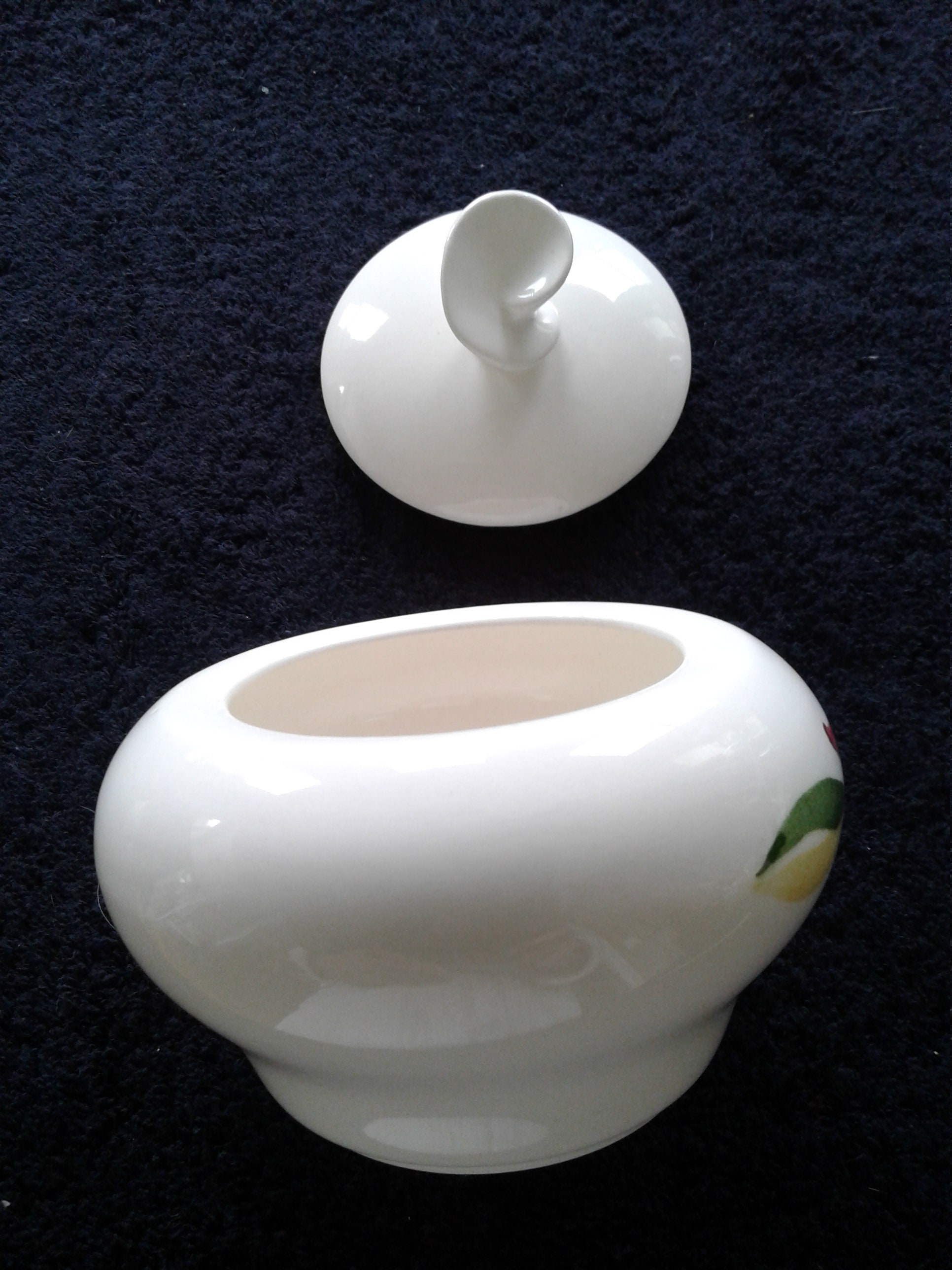 Vintage Hand Painted Sugar Pot with Lid Stylized Floral | Etsy