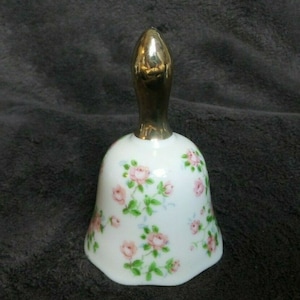 Vintage ENESCO Bell, Pink Roses With Gold Handle, Made in Japan, Circa ...