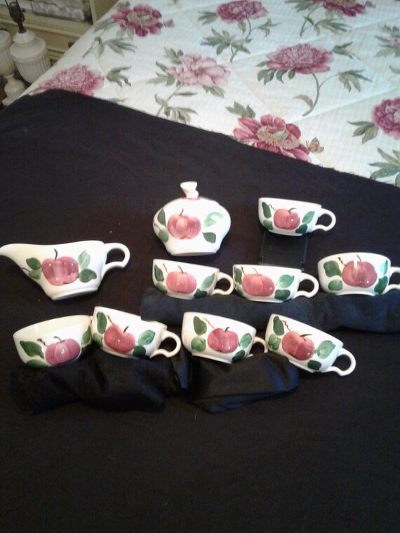 Vintage Hand Painted Blue Ridge Pottery red - Etsy