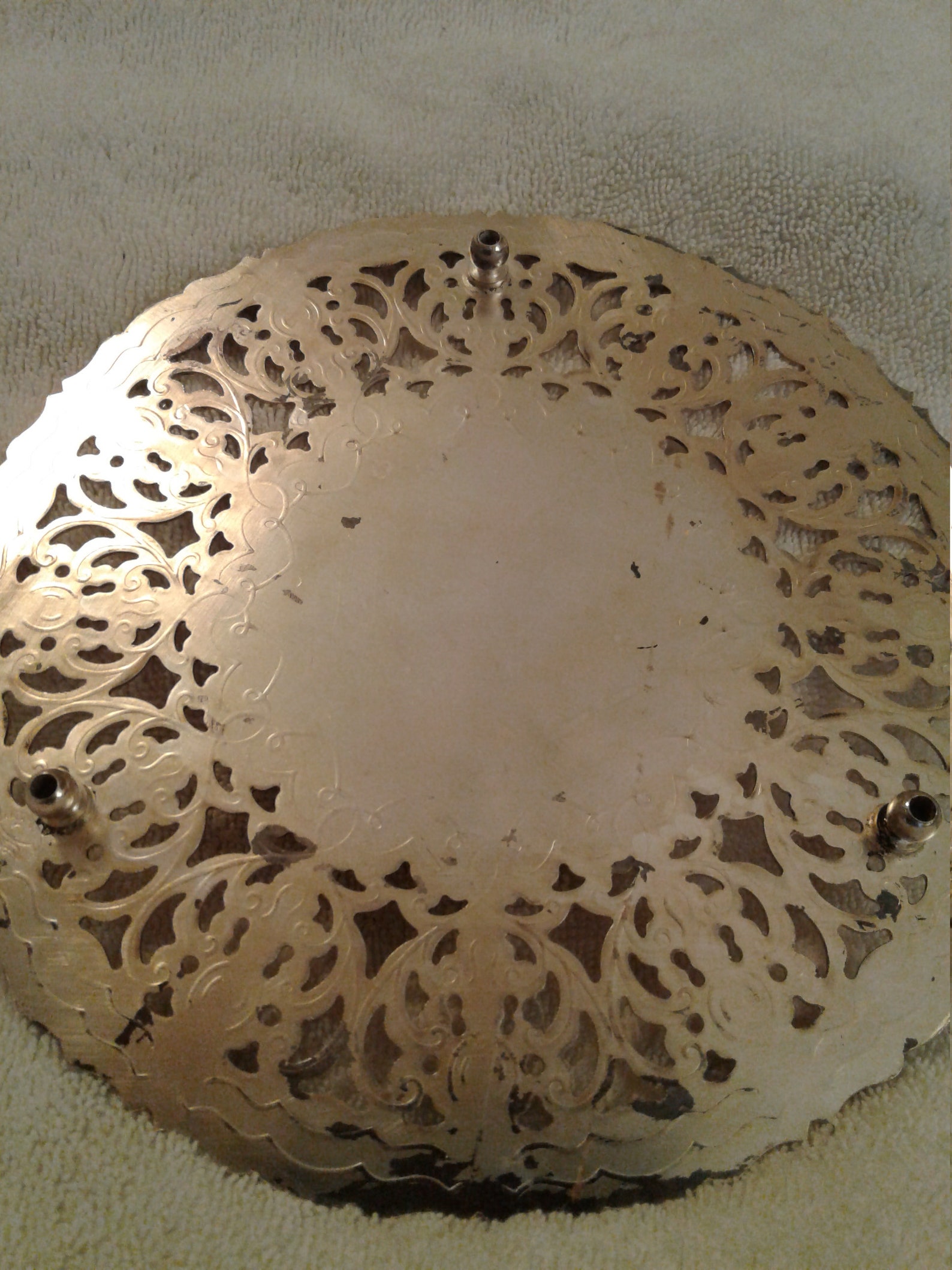 Vintage Silver Plate Trivet Round with Reticulated & Stamped | Etsy