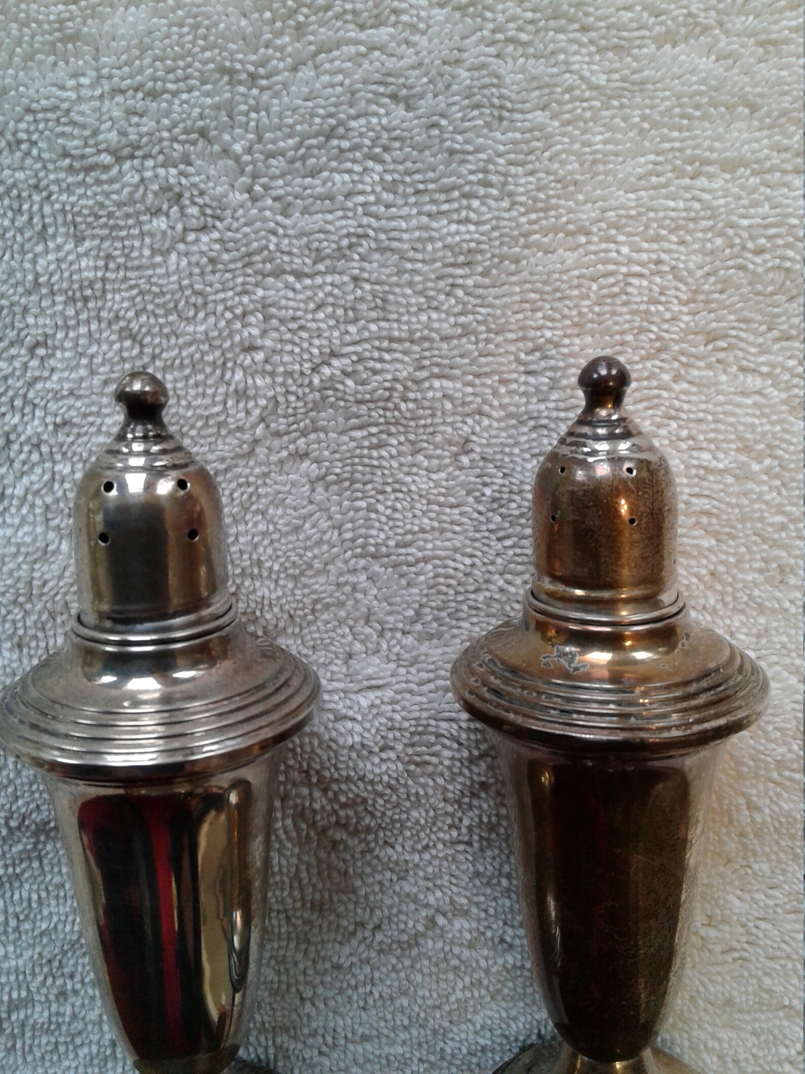 Vintage Empire Sterling Silver Salt and Pepper Shakers Glass | Etsy