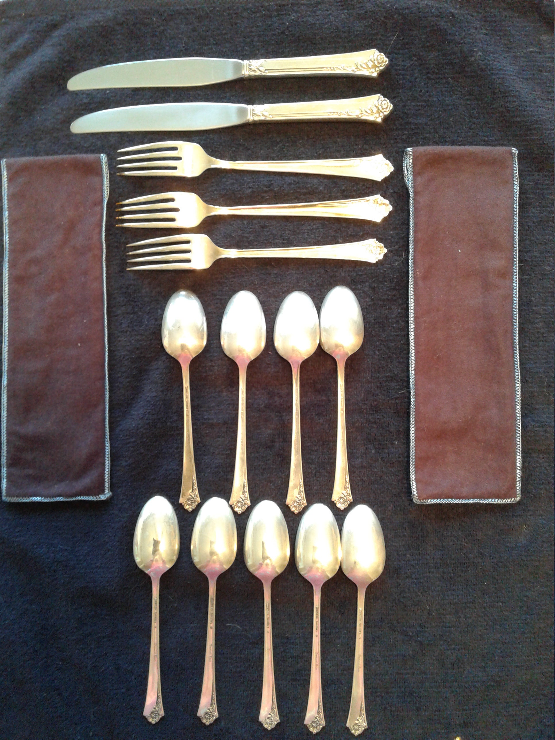 Vintage Heirloom Sterling Flatware Damask Rose | Etsy