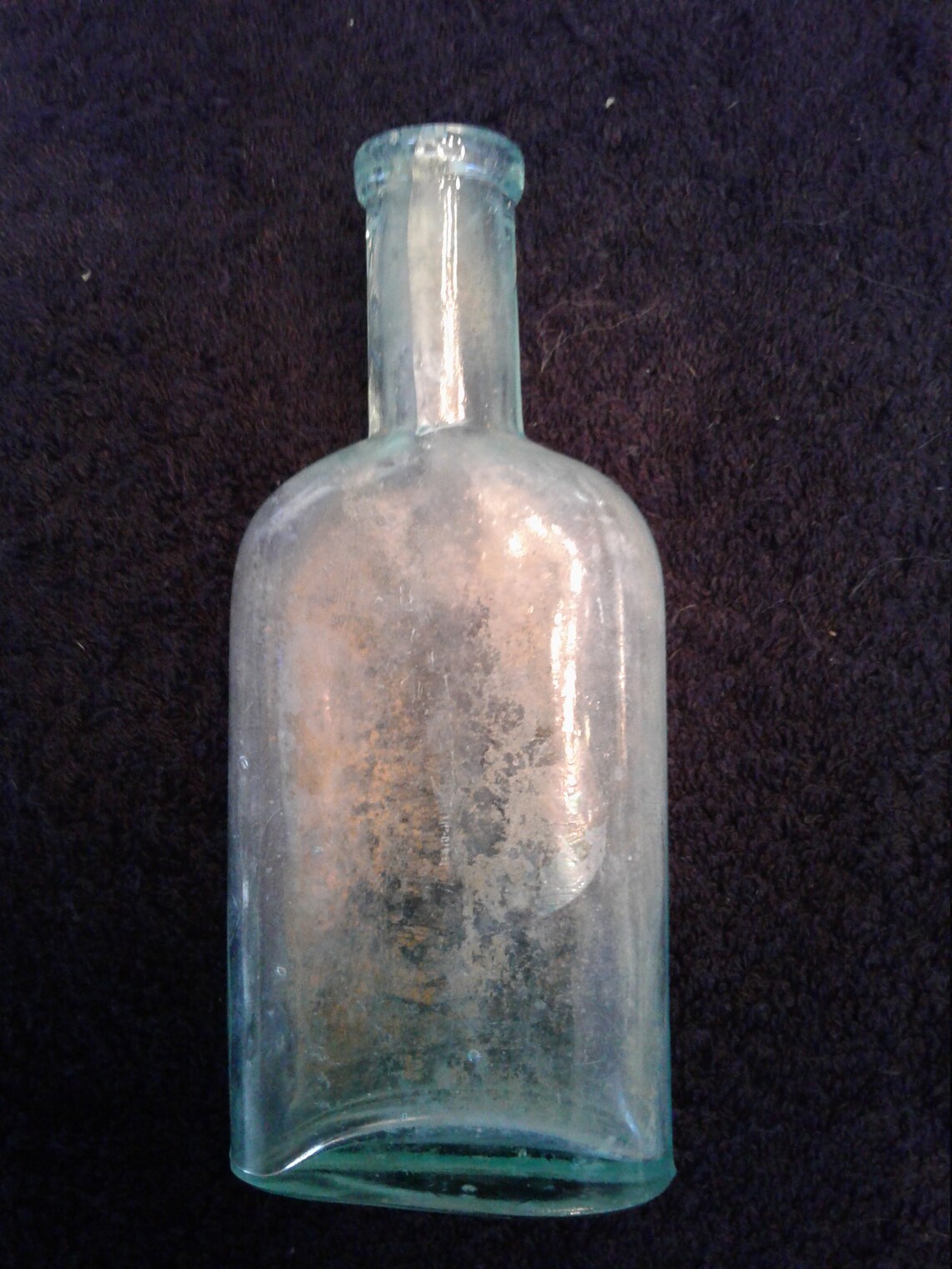 Three Antique Flask Bottles Two Clear One Blue Two Owens | Etsy