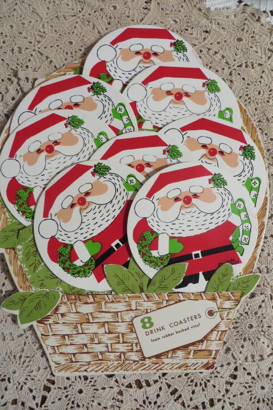 Vintage Stotter Coasters santa Clause With - Etsy