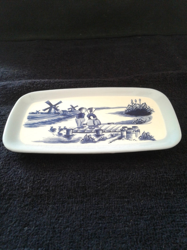 Vintage Ceramic Tray 'dutch Windmill Kissing Dutch - Etsy