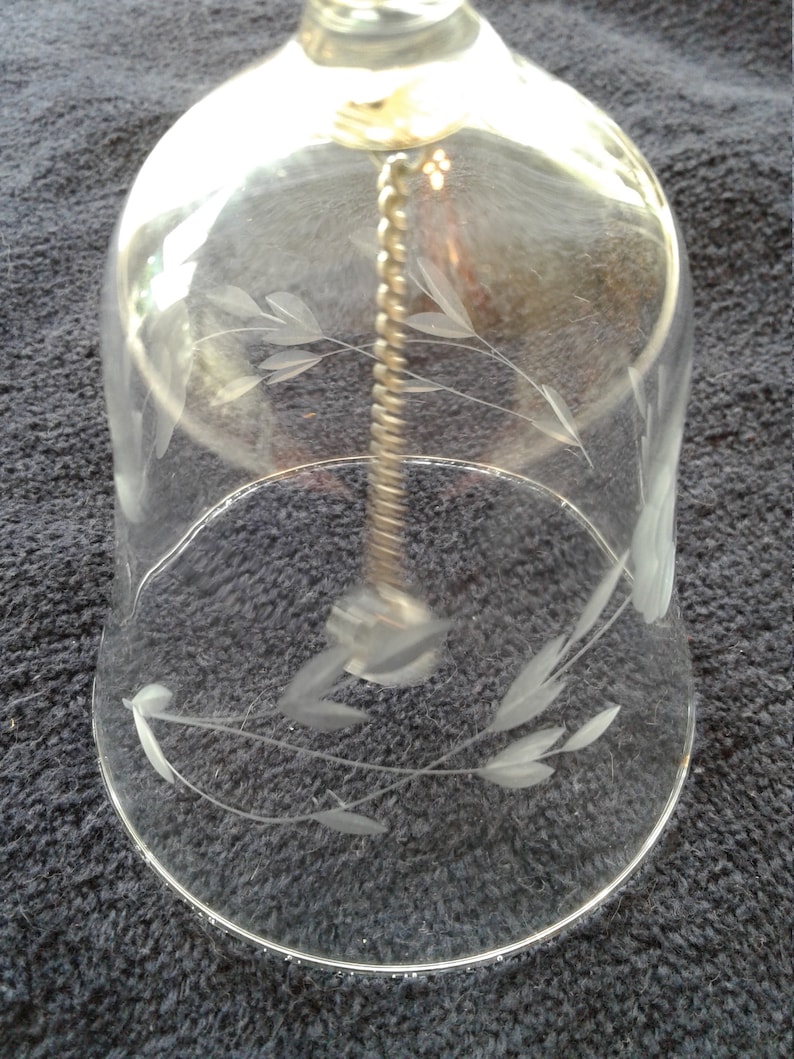 Vintage Fine Crystal Bell, Ground Floral Design, 6 1/8" Tall, 2 7/8 ...