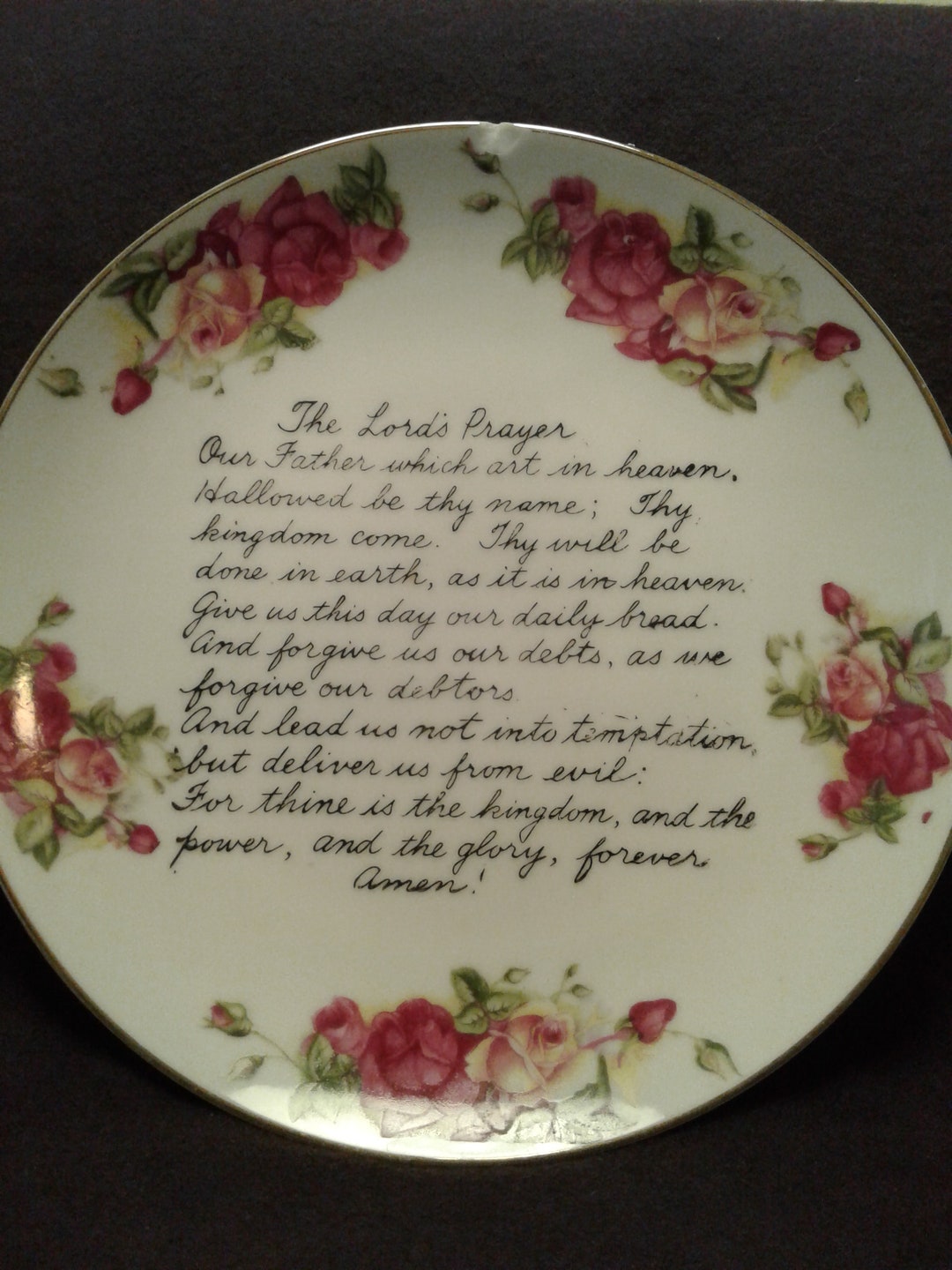 Vintage Nikoniko EW lord's Prayer Plate - Etsy