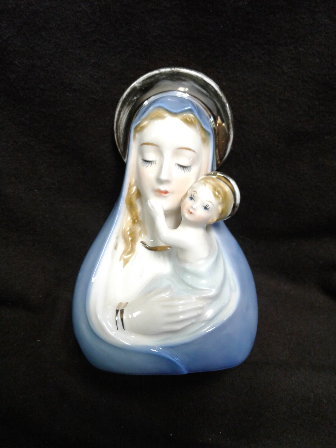 Vintage Vase, Artmark, "madonna and Child" Vase/planter, Porcelain, 4 3 ...