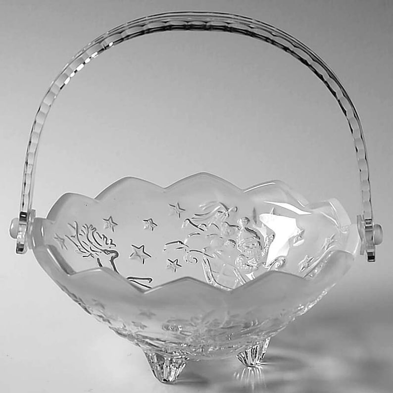 Vintage Mikasa Crystal Basket Pattern Silent Night Circa - Etsy